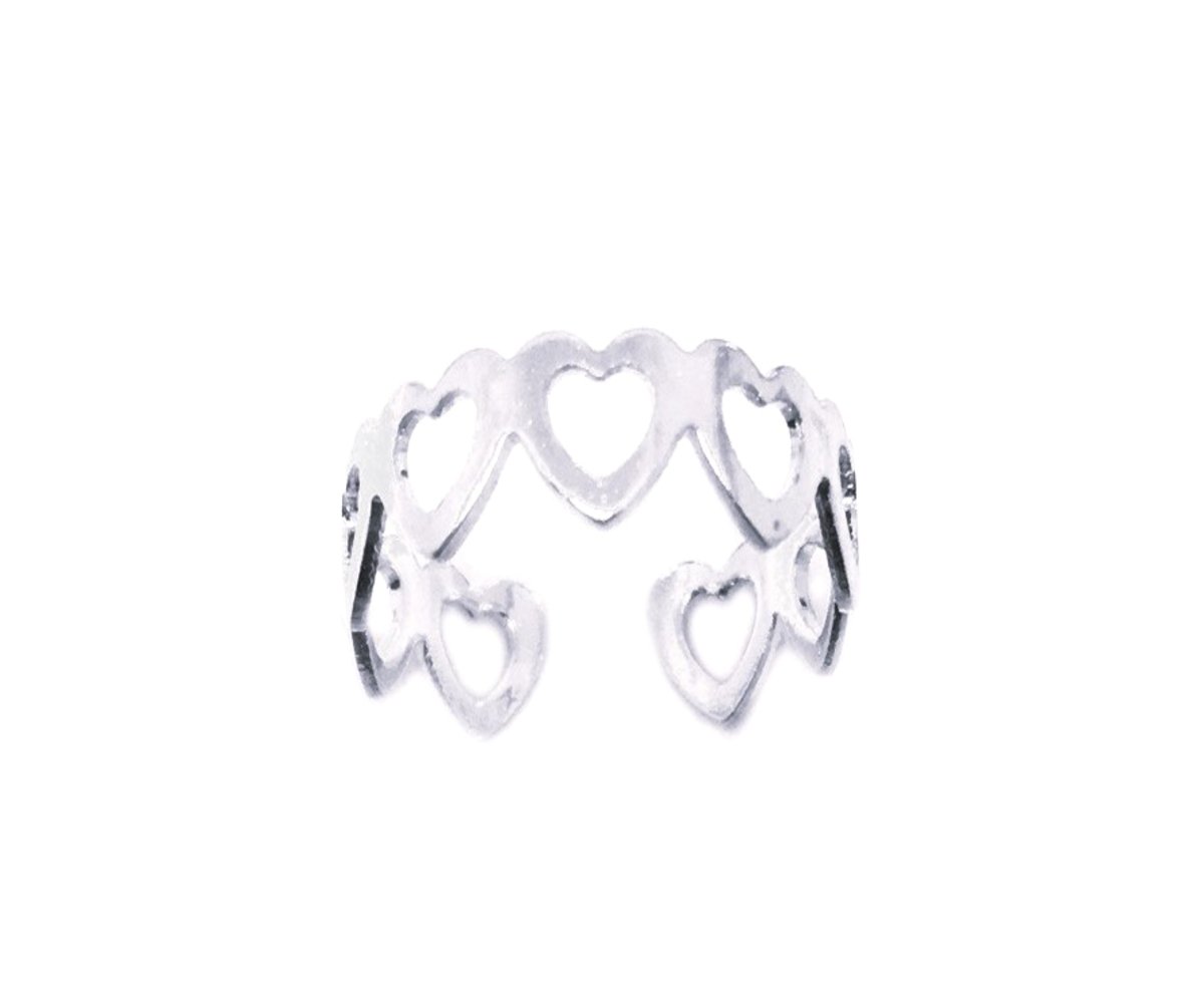 Sterling Silver Heart Toe Ring Layra Silver